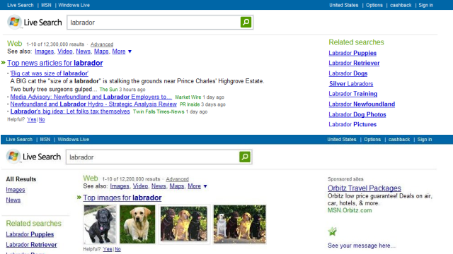 Some users get Kumo layout in Live Search - Ars Technica