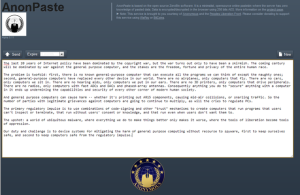 Anonymous builds its own Pastebin-like site - Ars Technica