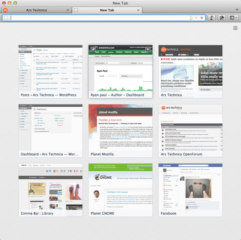 Firefox 13 updates its tab page, adds on-demand tab loading - Ars Technica