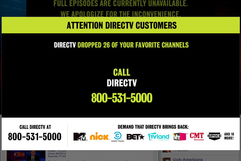 Viacom pulls "The Daily Show" offline as a result of contract dispute ...