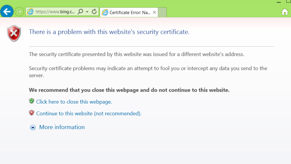 Bing blocked by browsers because of bad certificate - Ars Technica