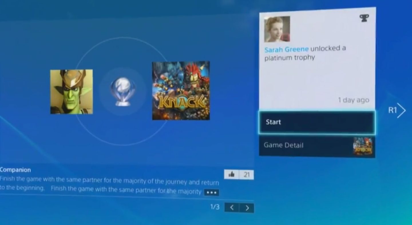 PlayStation 4 interface highlights friends’ activities via social feeds ...