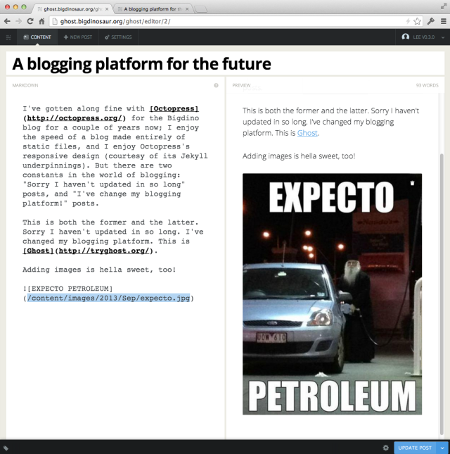 Fancy Node.js-based blogging app Ghost goes live to backers - Ars Technica