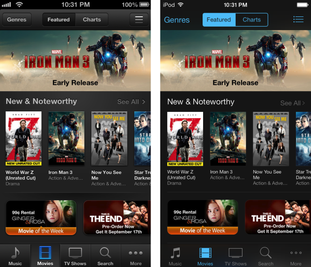 Death to textures: iOS 6 and iOS 7 compared in pictures - Ars Technica