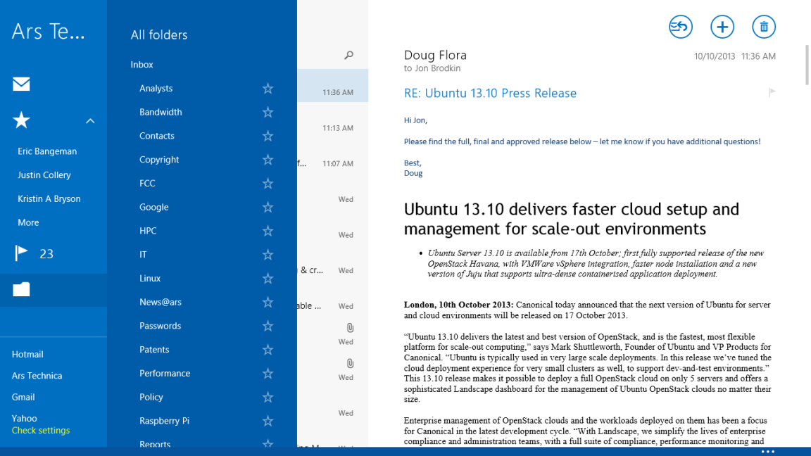Review: In Windows 8.1, Mail is finally usable on tablets and desktops ...