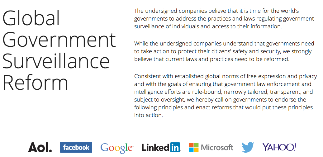 Microsoft, Google, Apple call for end to NSA’s bulk data collection ...