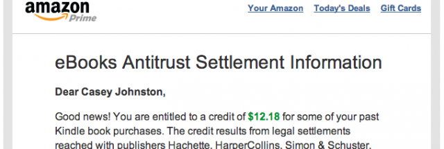 E-book price fixing settlements land in Amazon customers’ inboxes | Ars ...