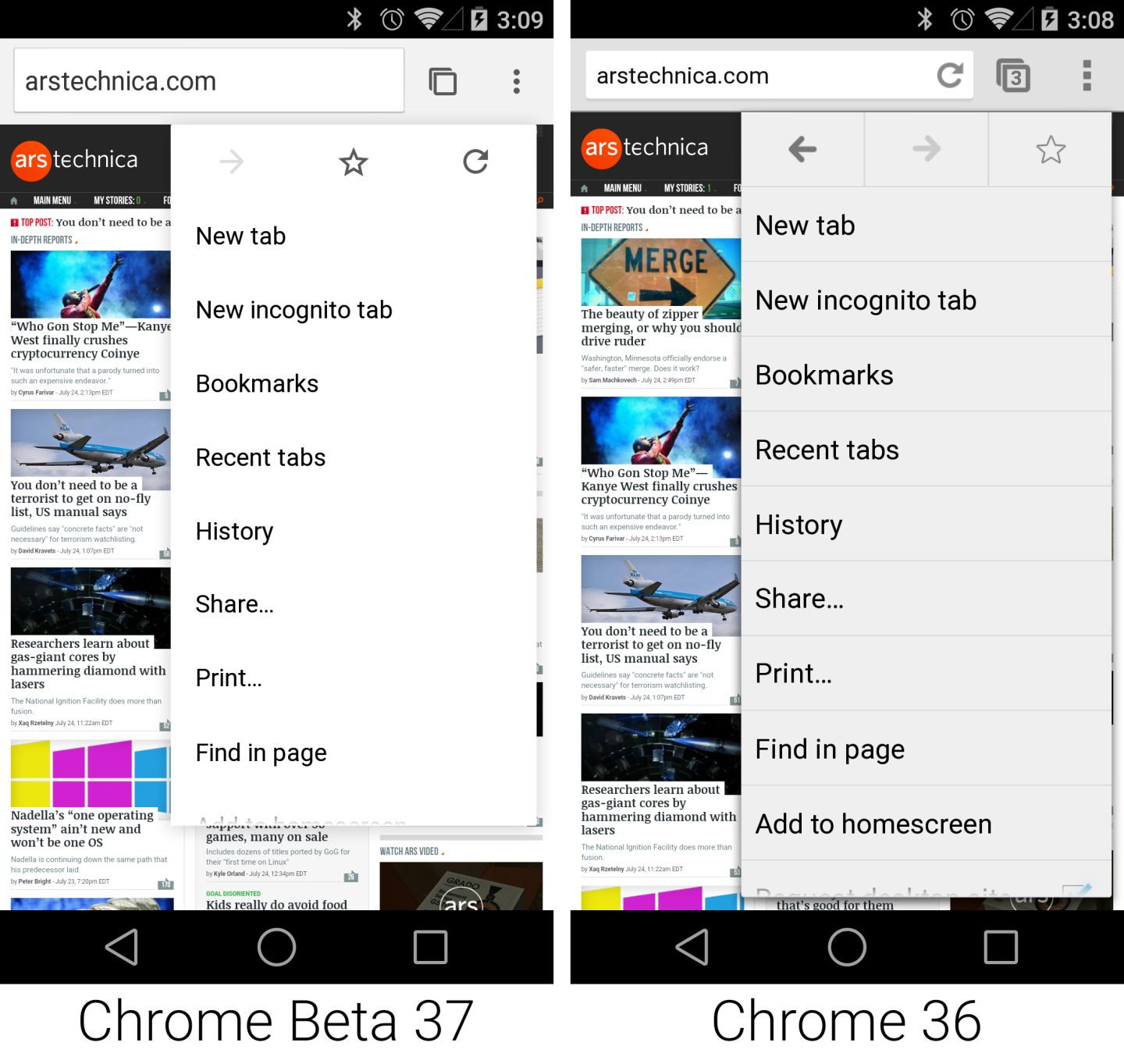 Gallery: Chrome Beta for Android gets a Material Design makeover - Ars ...