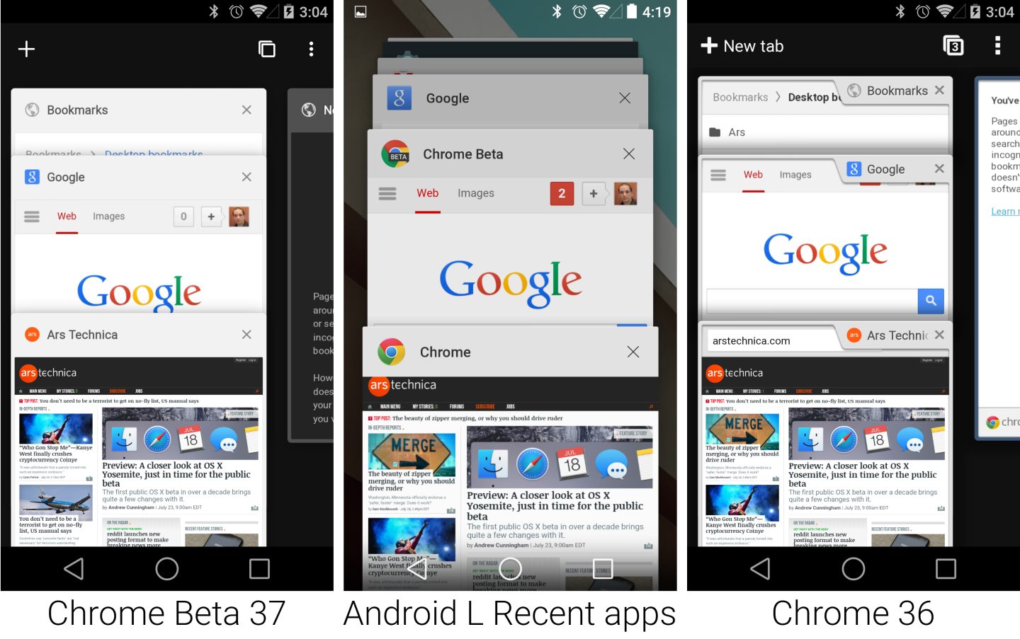 Gallery: Chrome Beta for Android gets a Material Design makeover - Ars ...