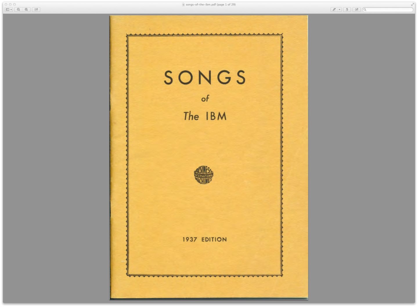 Tripping through IBM’s astonishingly insane 1937 corporate songbook ...