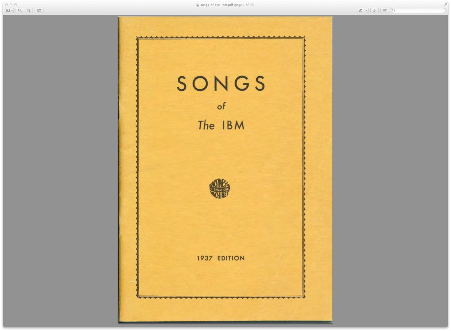Tripping through IBM’s astonishingly insane 1937 corporate songbook ...