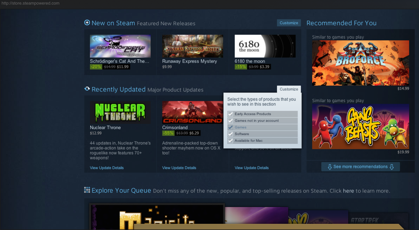 Steam tells you what games to play via “discovery” update - Ars Technica