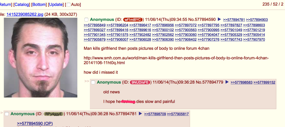 Police link 4chan murder photos to a crime scene, arrest a suspect ...