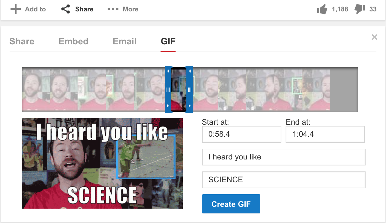 YouTube gets with the times, allows fans to create GIFs from videos ...