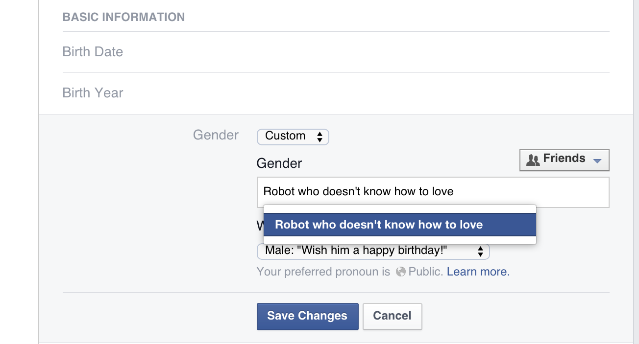 Facebook further expands profiles’ “gender” box, lets users type ...