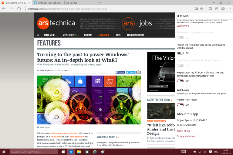First look at Project Spartan, Microsoft’s take on the modern browser ...
