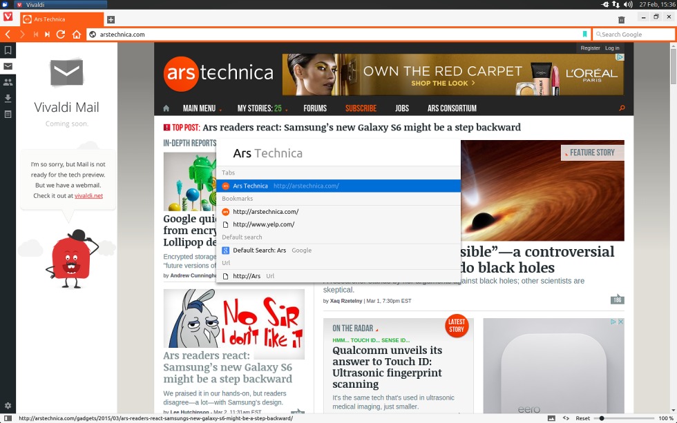 Hands-on with Vivaldi, the new Web browser for power users - Ars Technica