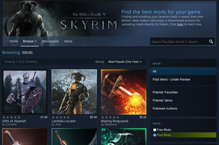 Steam Workshop lets users sell mods, but only shares 25 percent of ...