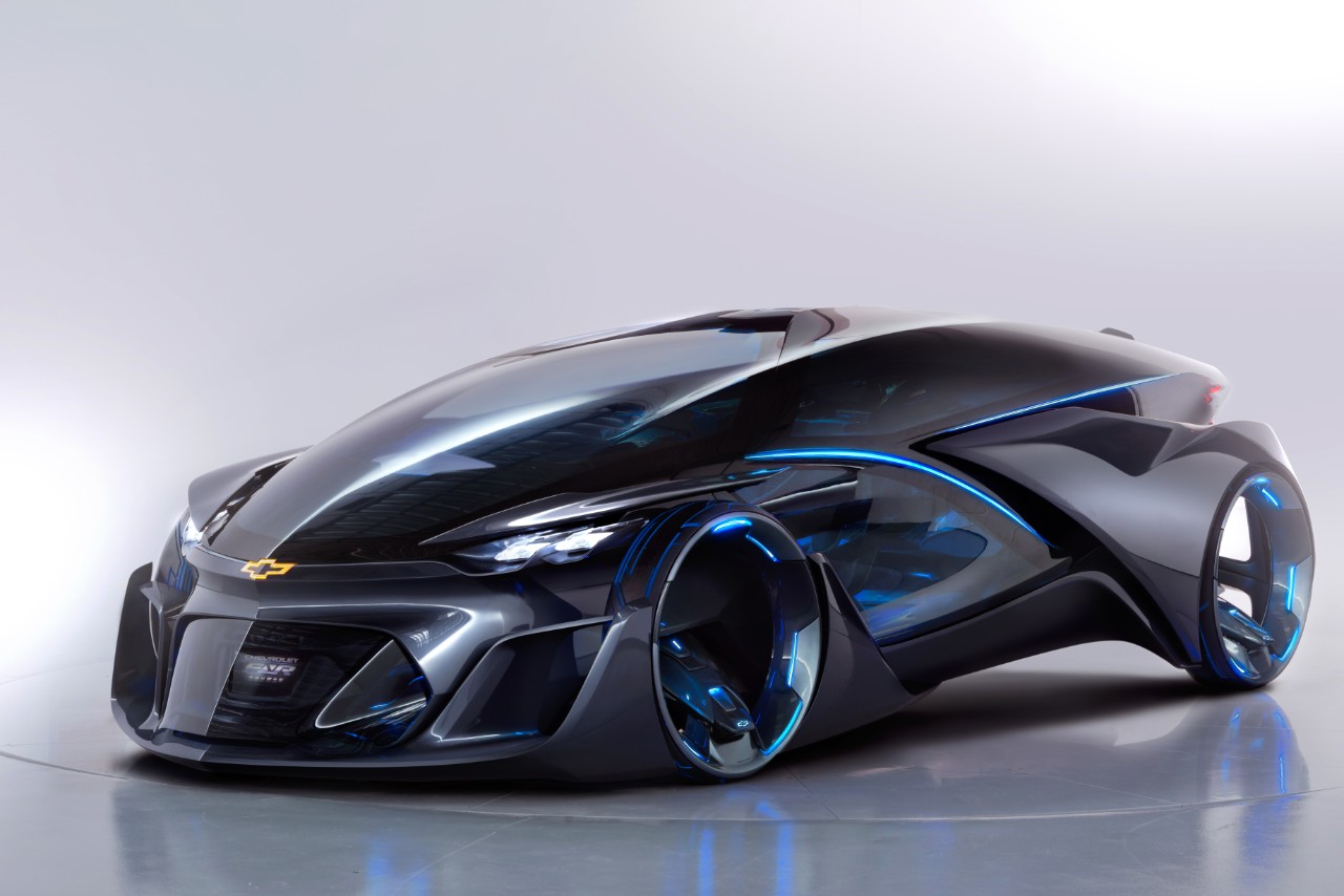 Chevrolet’s autonomous electric concept car has a swivel chair driver’s ...