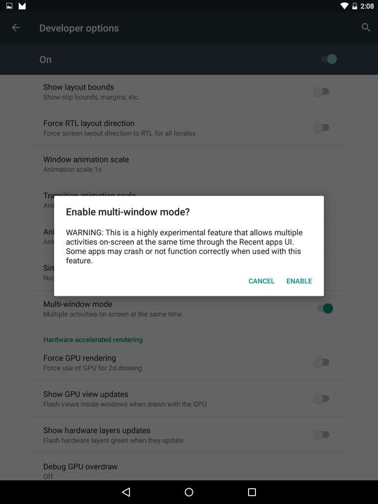 This is Android M’s “highly experimental” multi-window mode for tablets ...