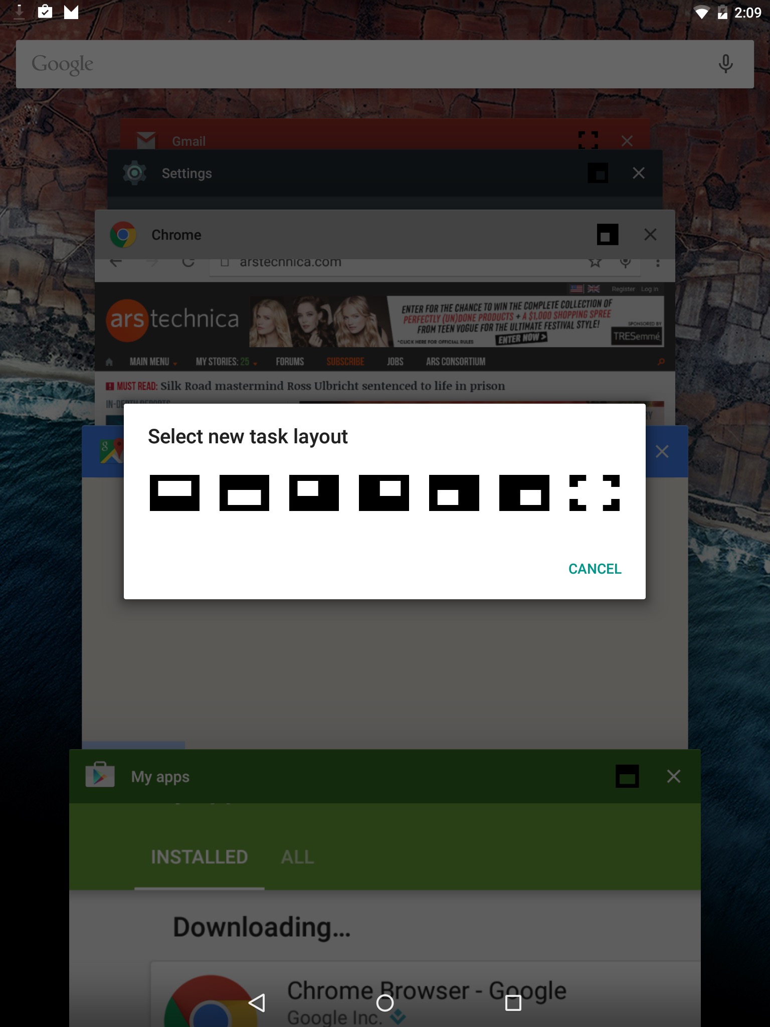 This is Android M’s “highly experimental” multi-window mode for tablets ...