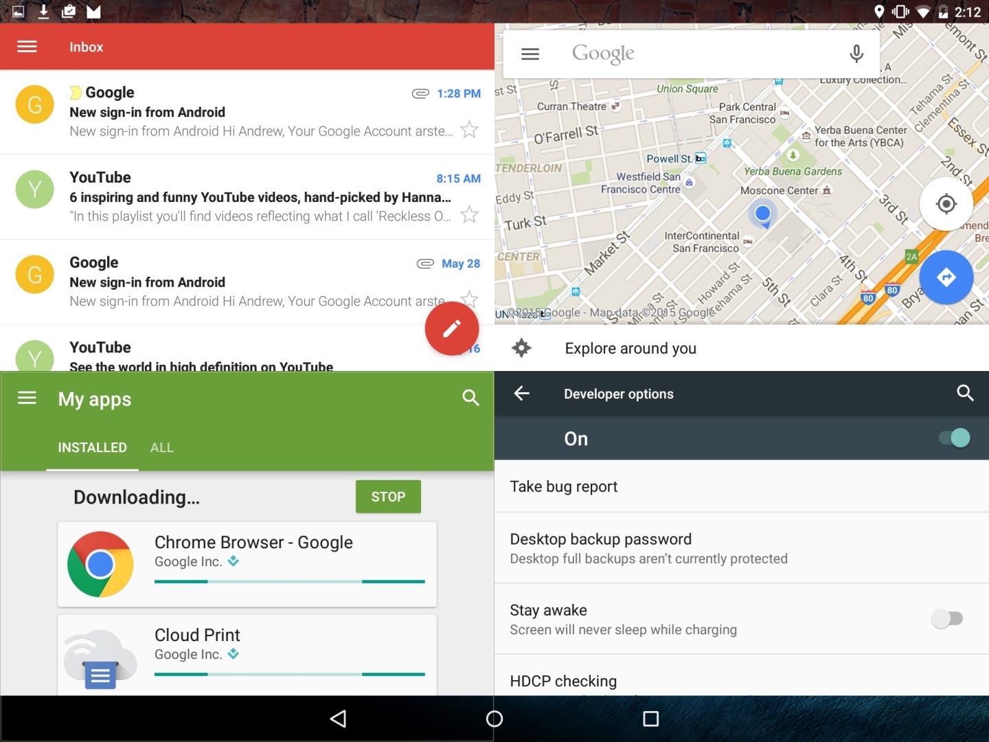 This is Android M’s “highly experimental” multi-window mode for tablets ...