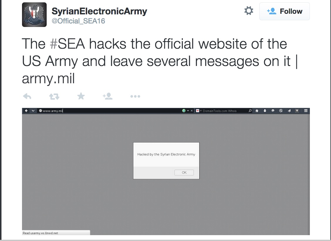 US Army website defaced by Syrian Electronic Army [Updated] - Ars Technica