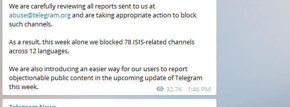 Telegram encrypted messaging service cracks down on ISIS broadcasts ... Telegram encrypted messaging service cracks down on ISIS broadcasts ...