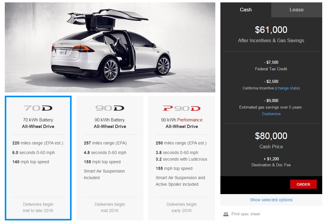 Tesla p90d model x suv price store