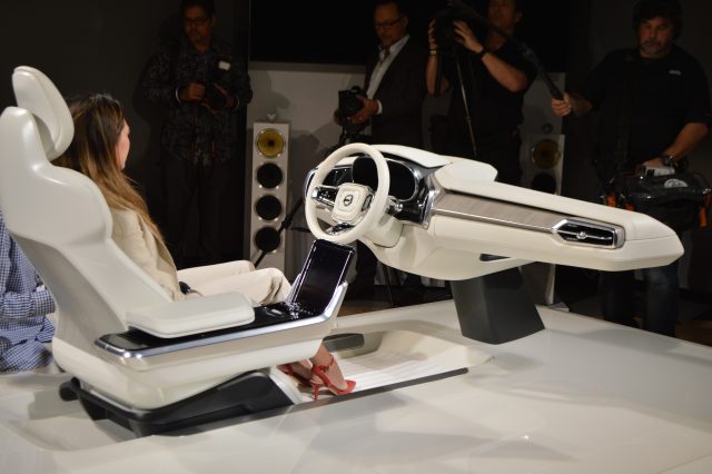 Hanging out in Volvo’s “Concept 26,” a reinvented seat for a self ...