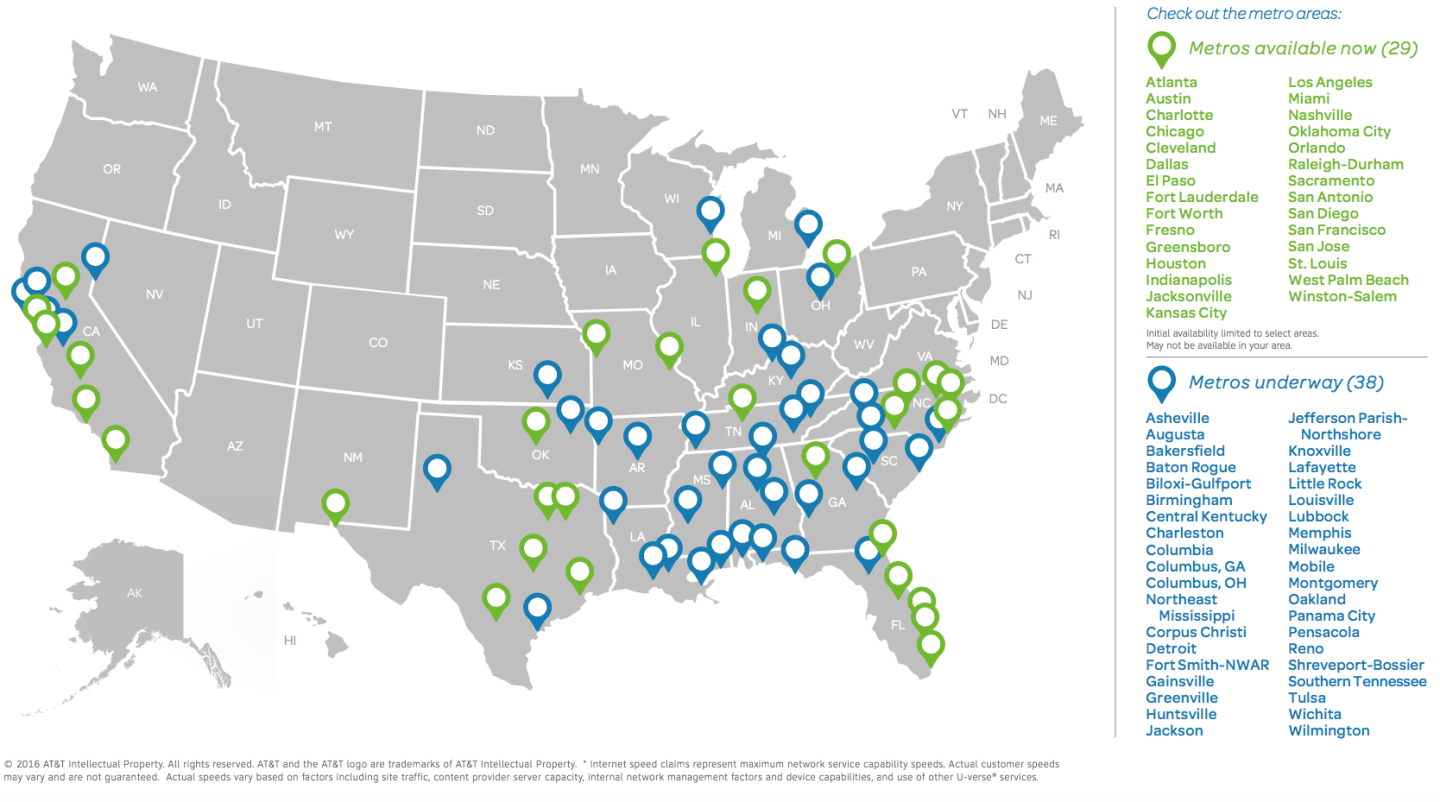 AT&T names 11 new metro areas for gigabit fiber Internet - Ars Technica