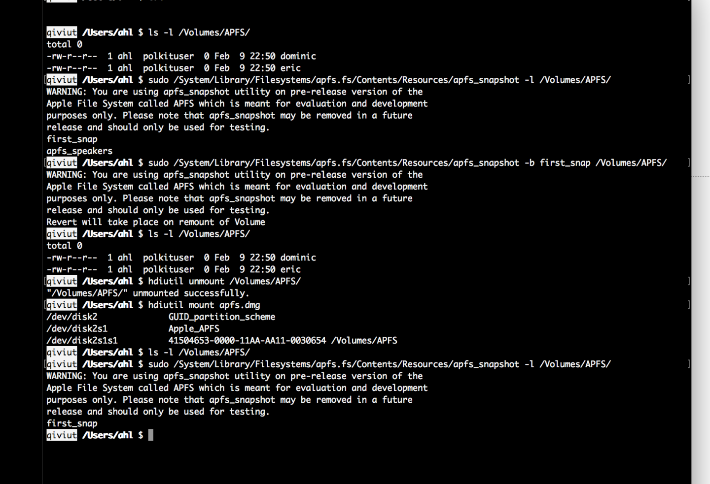 Testing Out Snapshots In Apples Next Generation Apfs File System Ars Technica