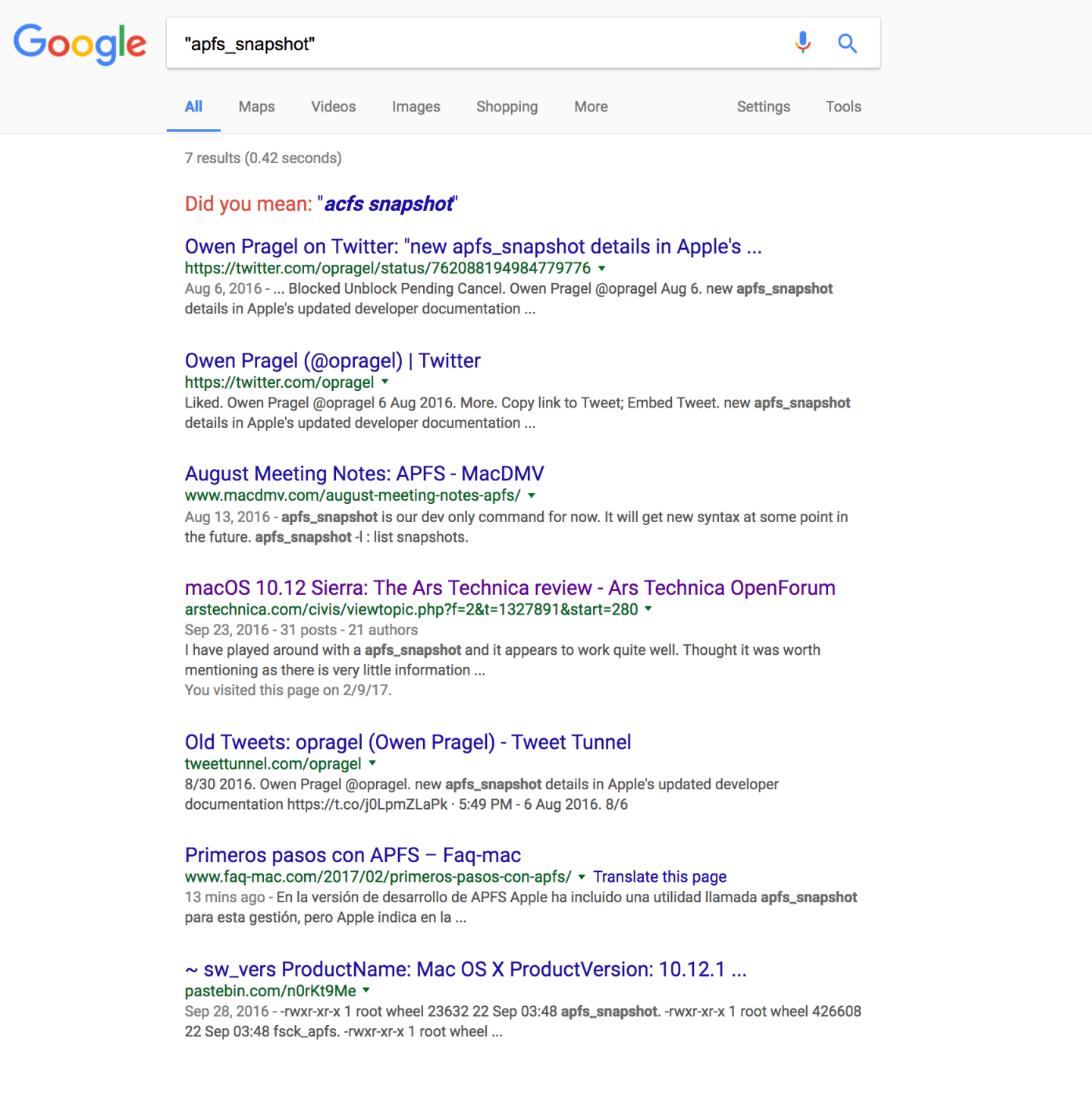 Testing Out Snapshots In Apples Next Generation Apfs File System Ars Technica