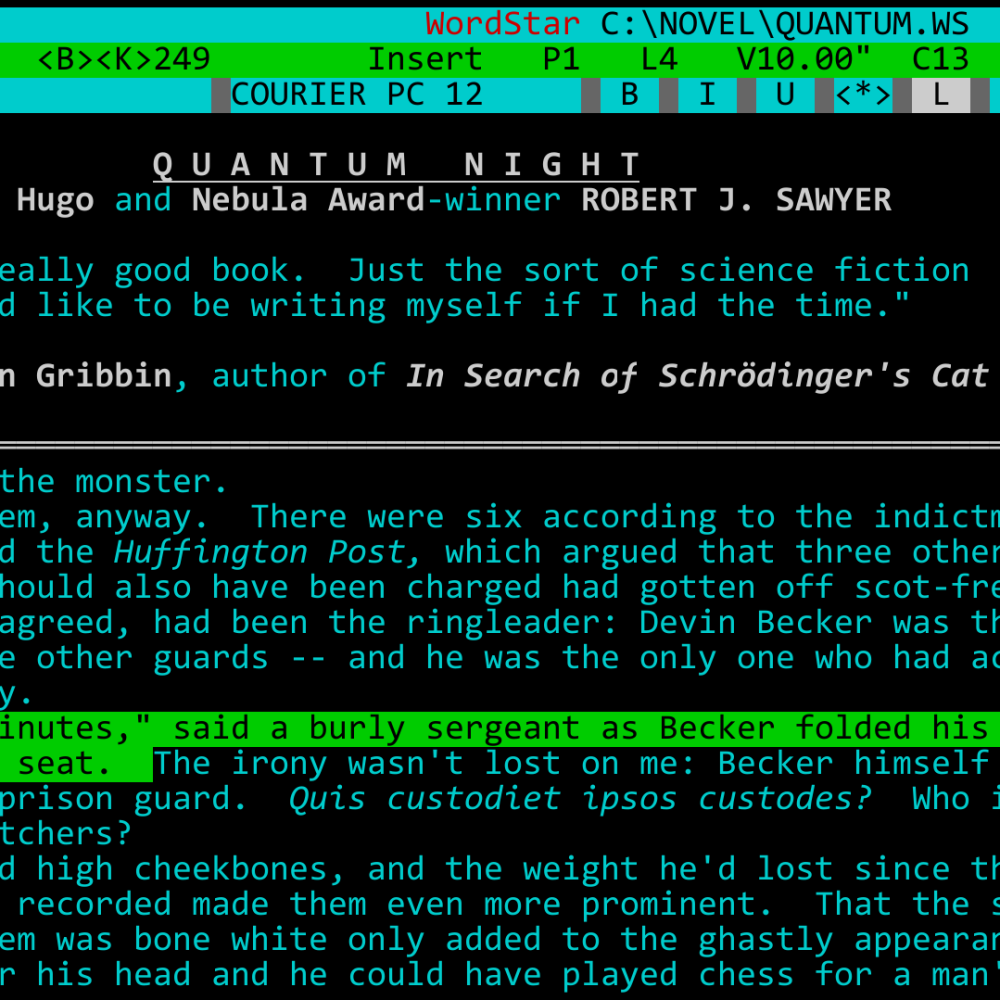 Sci-fi writer and WordStar lover re-releases the cult DOS app for free ...
