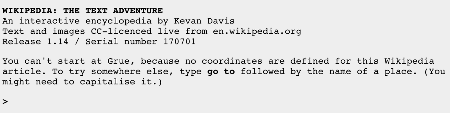 A programmer turned Wikipedia into a classic text adventure - Ars Technica