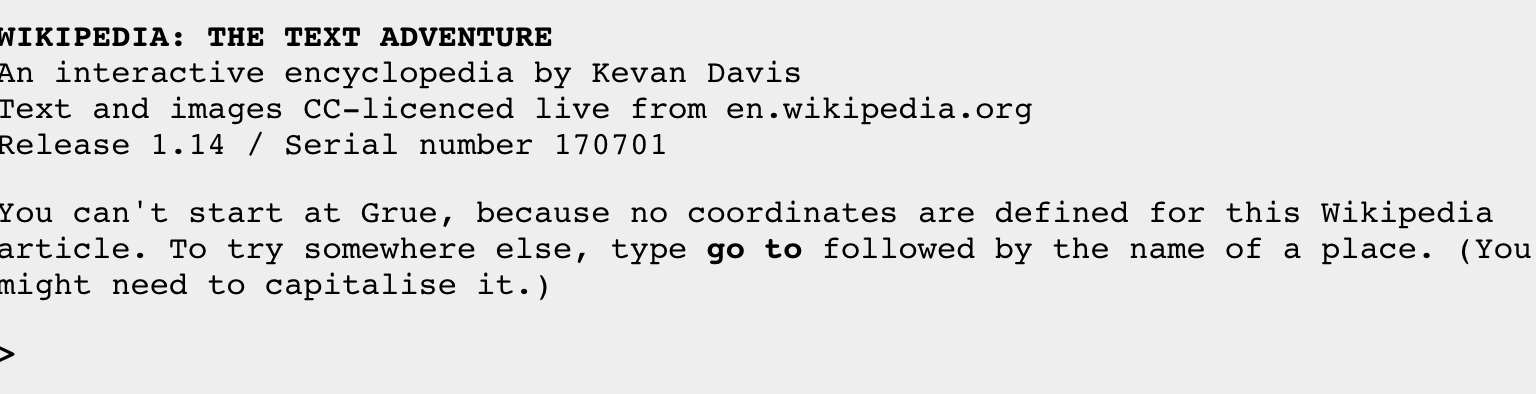 A programmer turned Wikipedia into a classic text adventure - Ars Technica