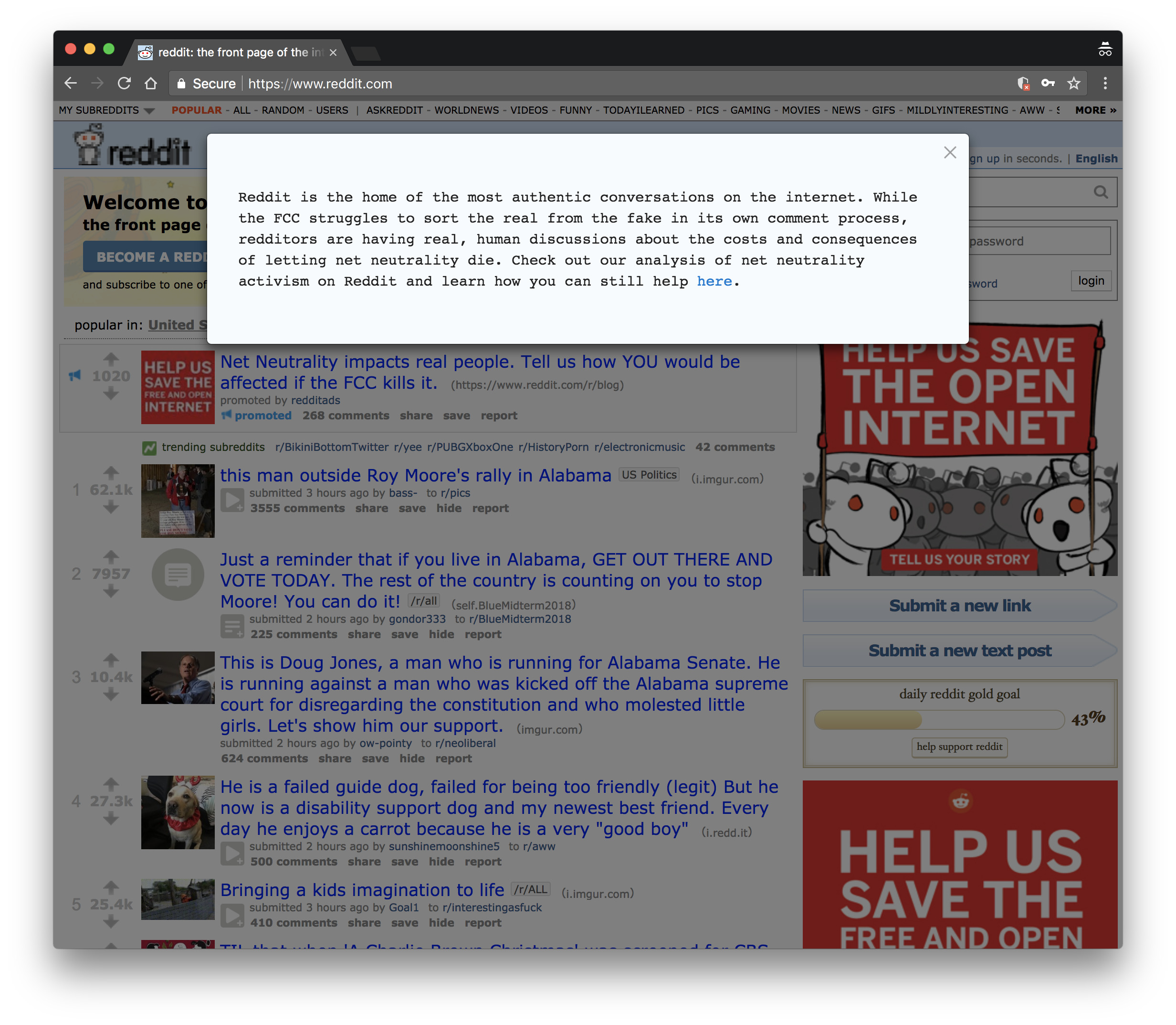 How Reddit and others “broke the Internet” to support net neutrality ...