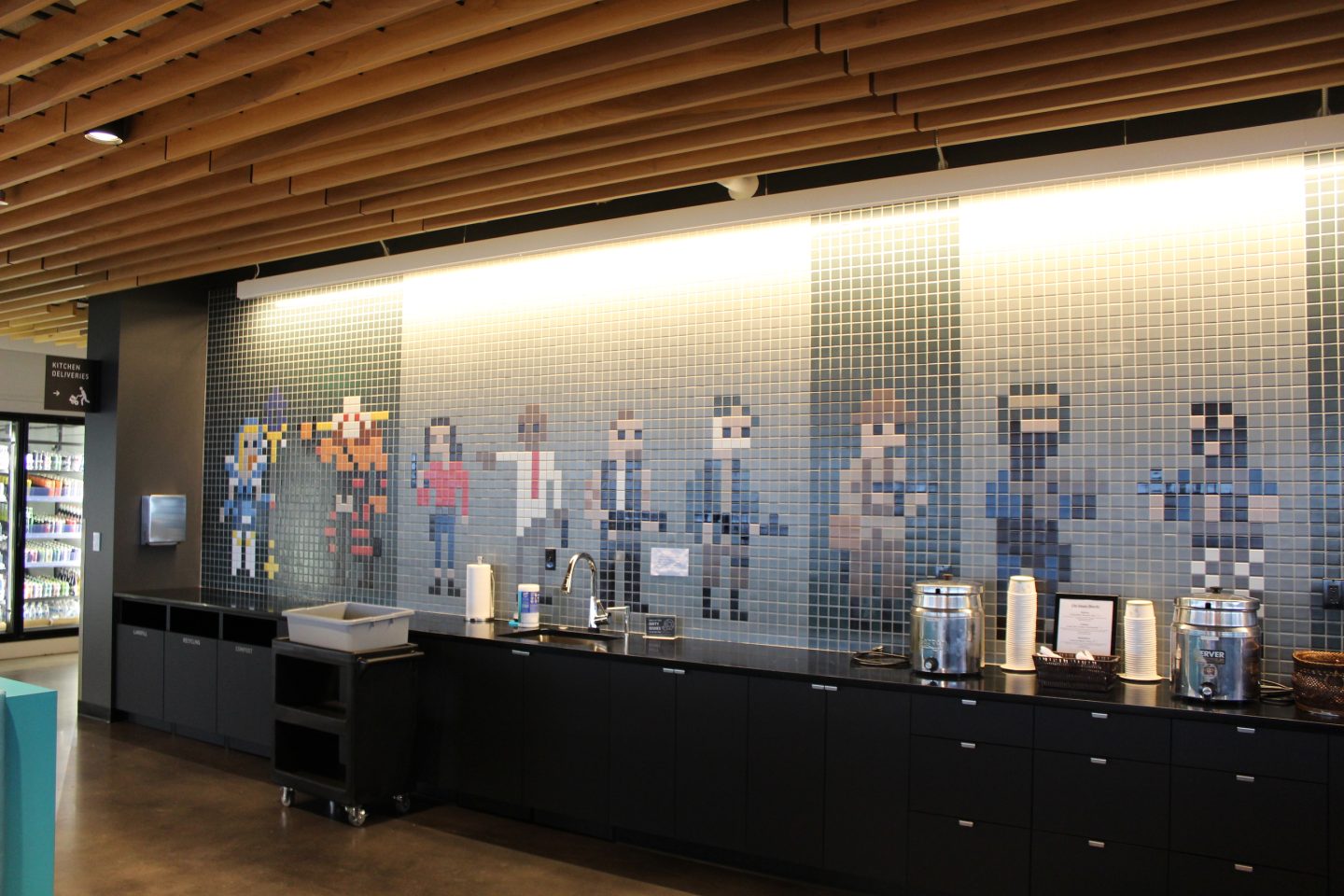 Valve's new office features this pixel art tile mural of their iconic ...
