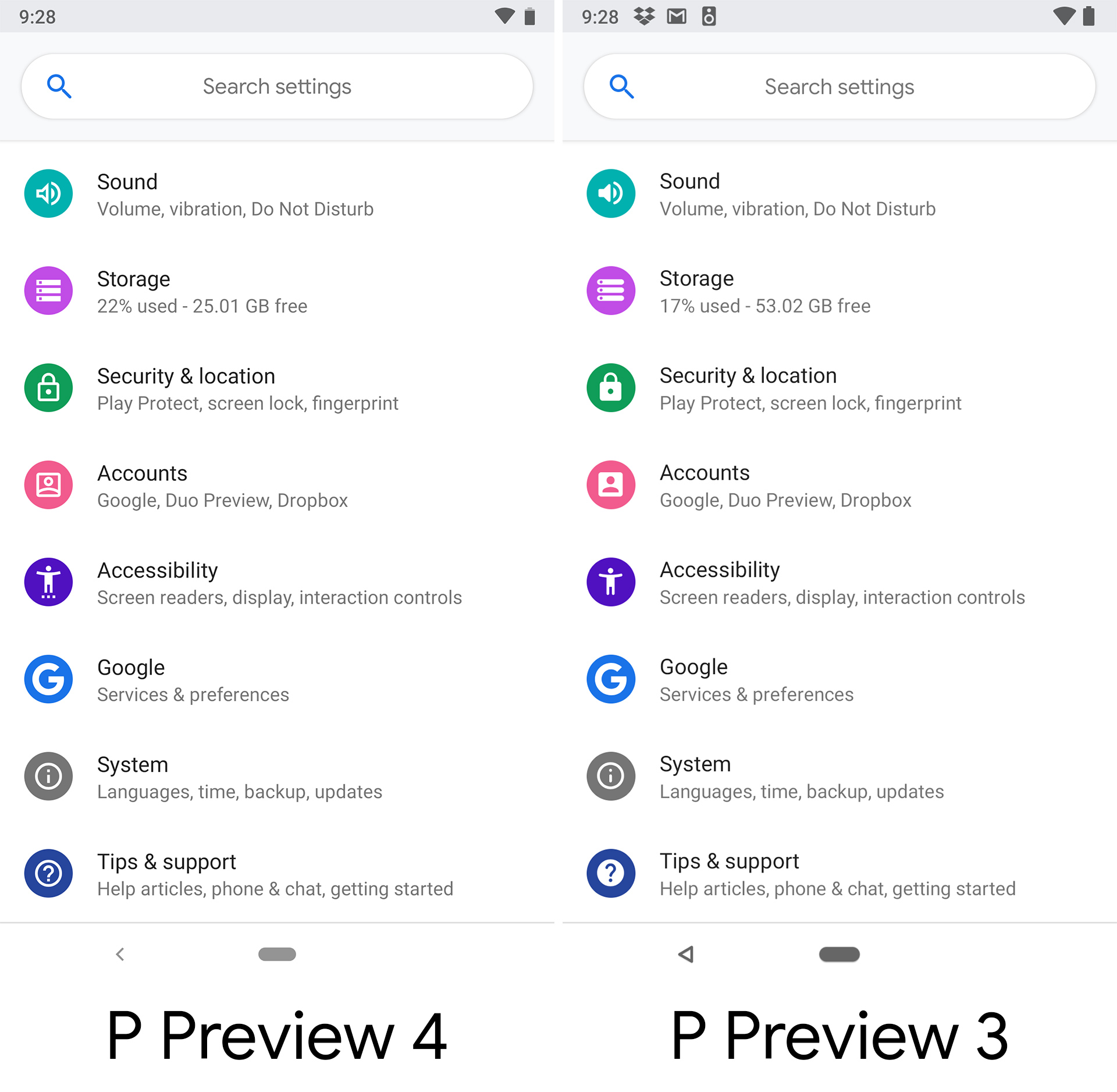 Android P Preview 4 tweaks gesture navigation, revamps system icons ...