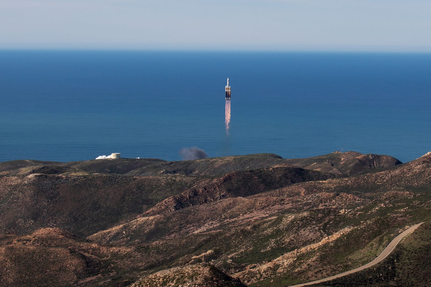 This massive rocket creates a fireball as it launches, and that’s by ...