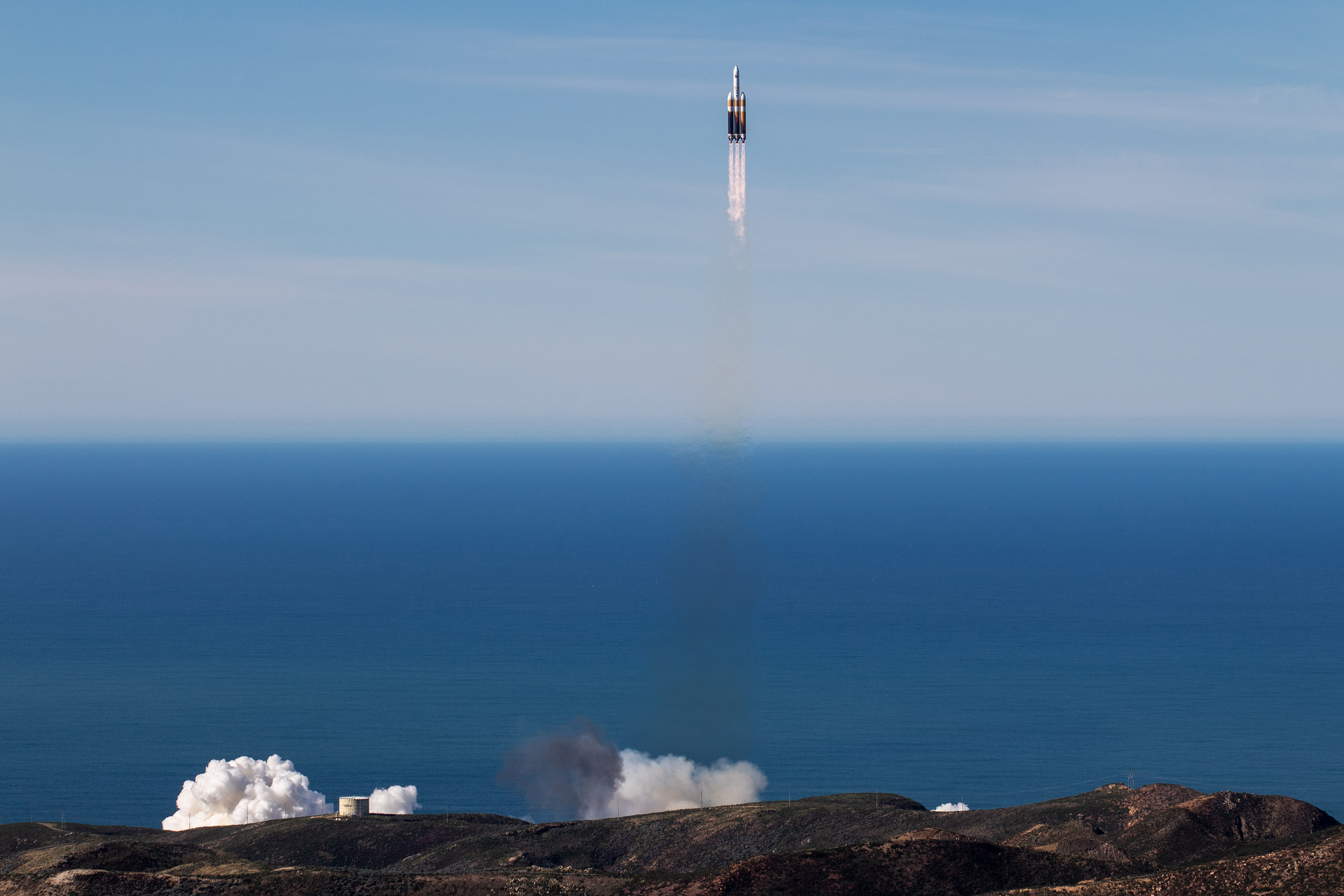 This massive rocket creates a fireball as it launches, and that’s by ...