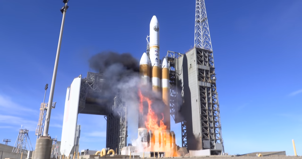 This massive rocket creates a fireball as it launches, and that’s by ...