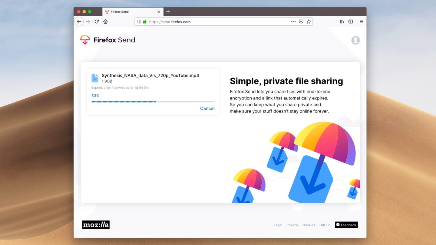 Firefox Send lets you send files up to 2.5GB with time and download ...