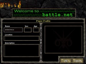 Screenshot from latest version of Diablo 1.
