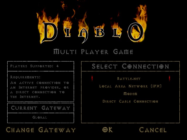 Screenshot from latest version of Diablo 1.