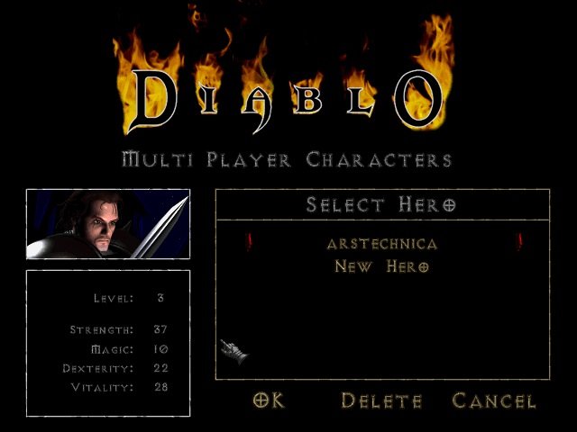 Screenshot from latest version of Diablo 1.