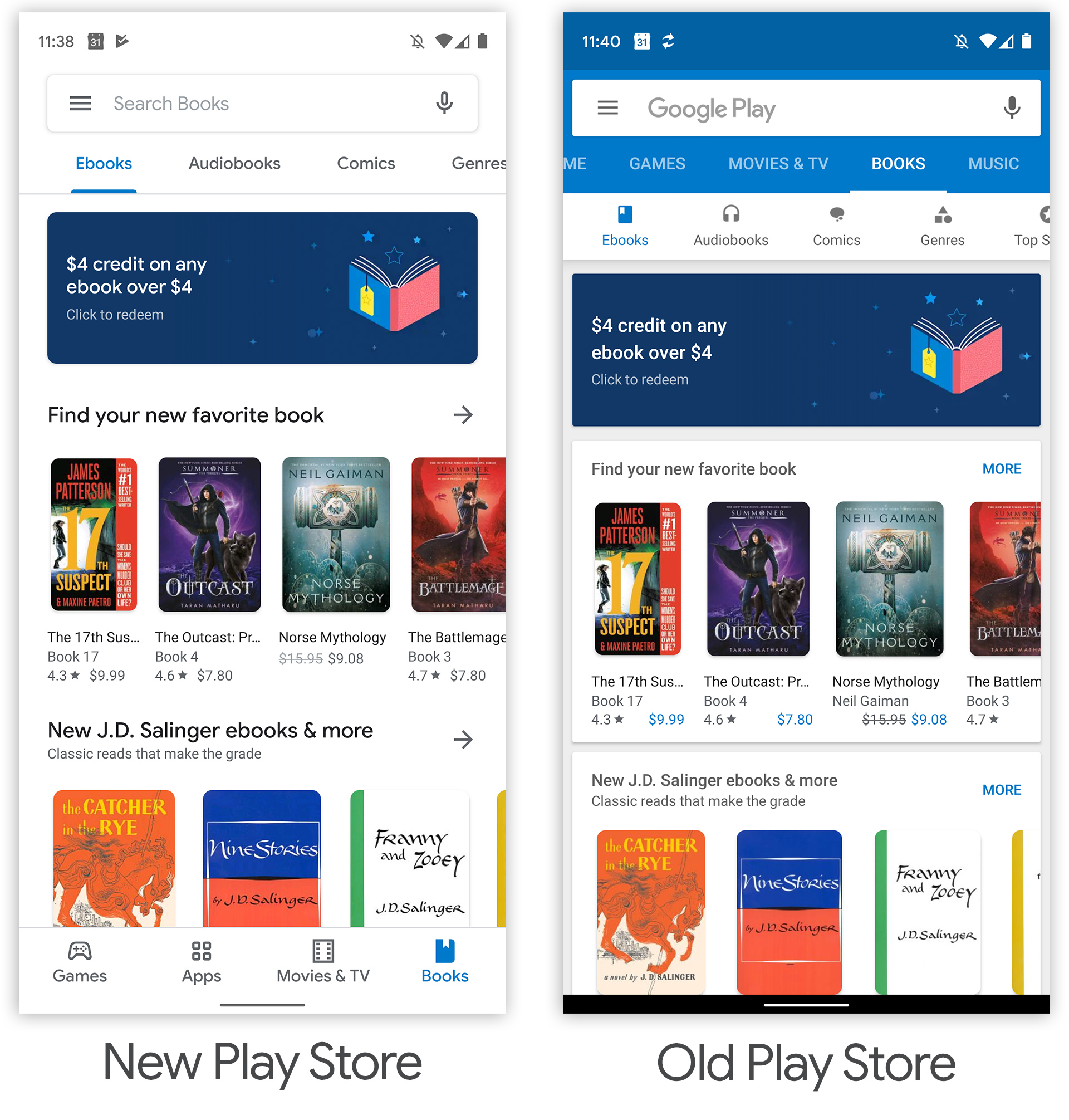 Android Play Store Google Play Store Redesign Rolling Out With Bottom