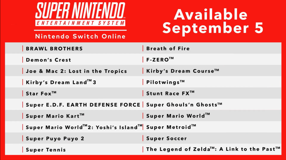 Nintendo Switch will finally get SNES games—20 of them—starting ...