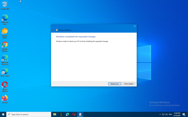 reboot to finish installation