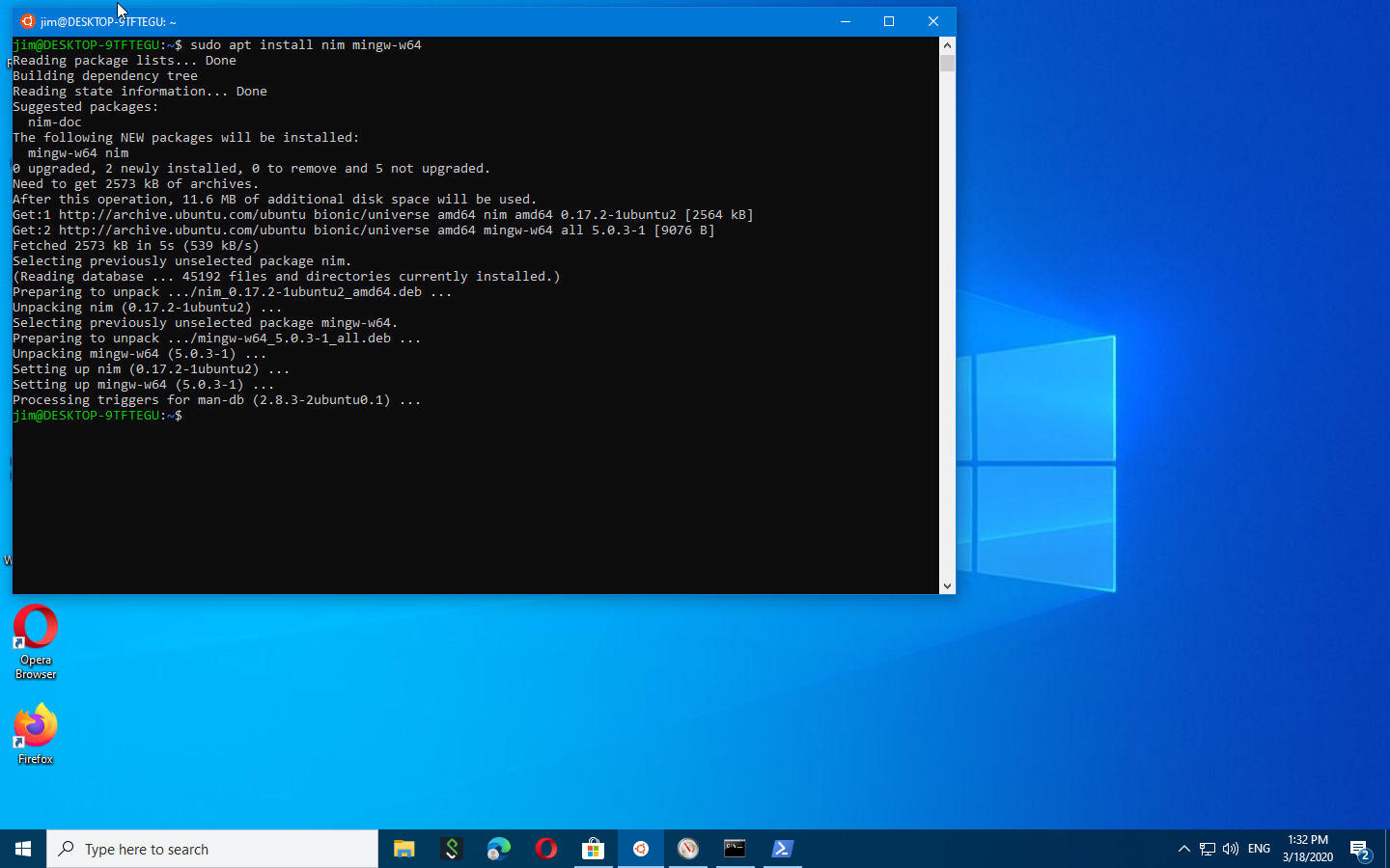 installing dev packages on WSL